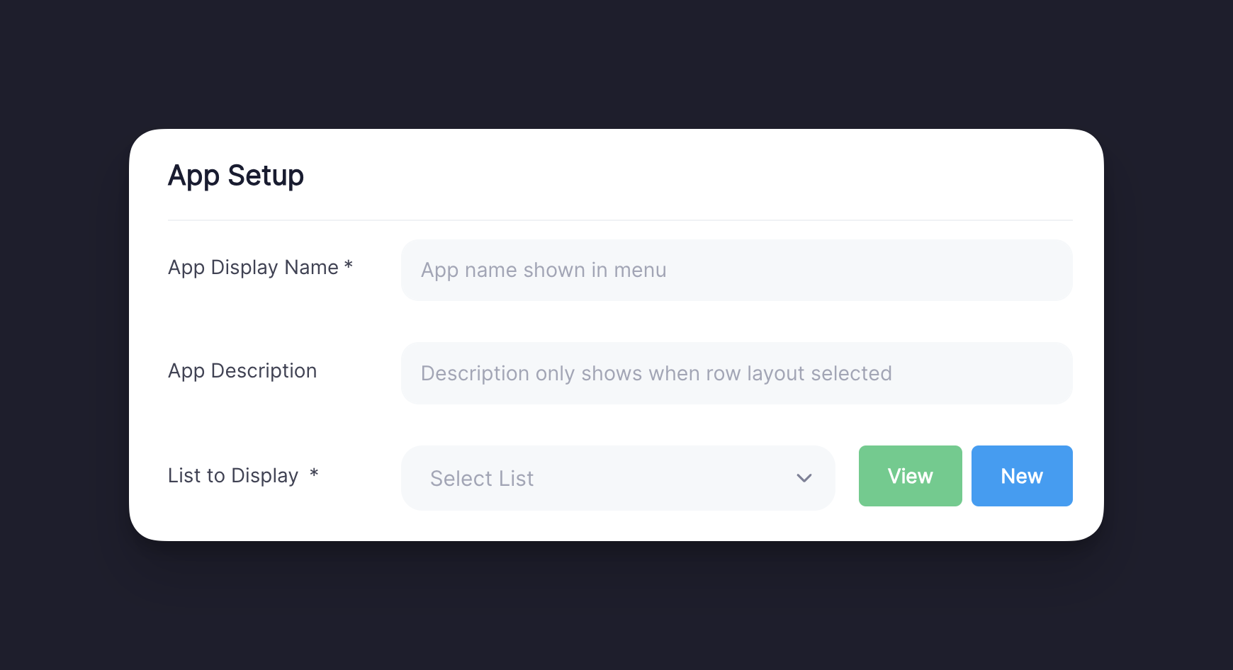 App Setup Guide – Lists & Menus – Help Center – Contact Button